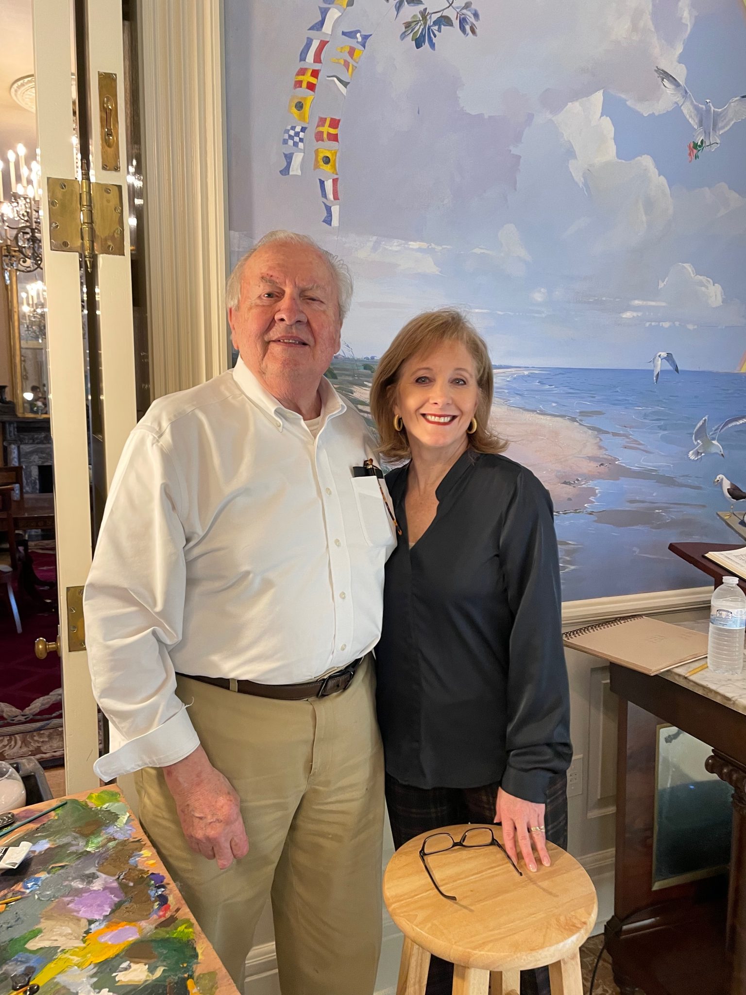 Ozols updating the Governor’s Mansion Mural, 2023 – The Ozols Collection